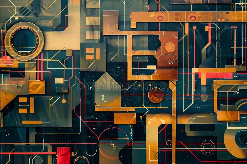 An Abstract Painting Featuring a Multitude of Intersecting Lines and ...