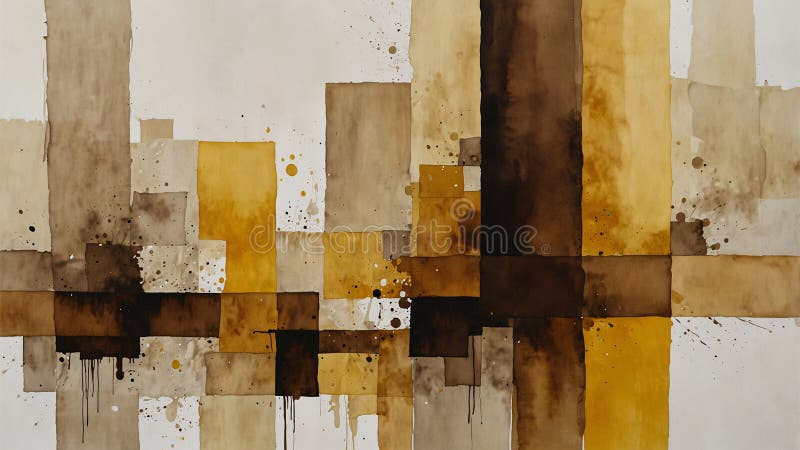 Abstract Painting Featuring Overlapping Rectangular Shapes in Shades of ...