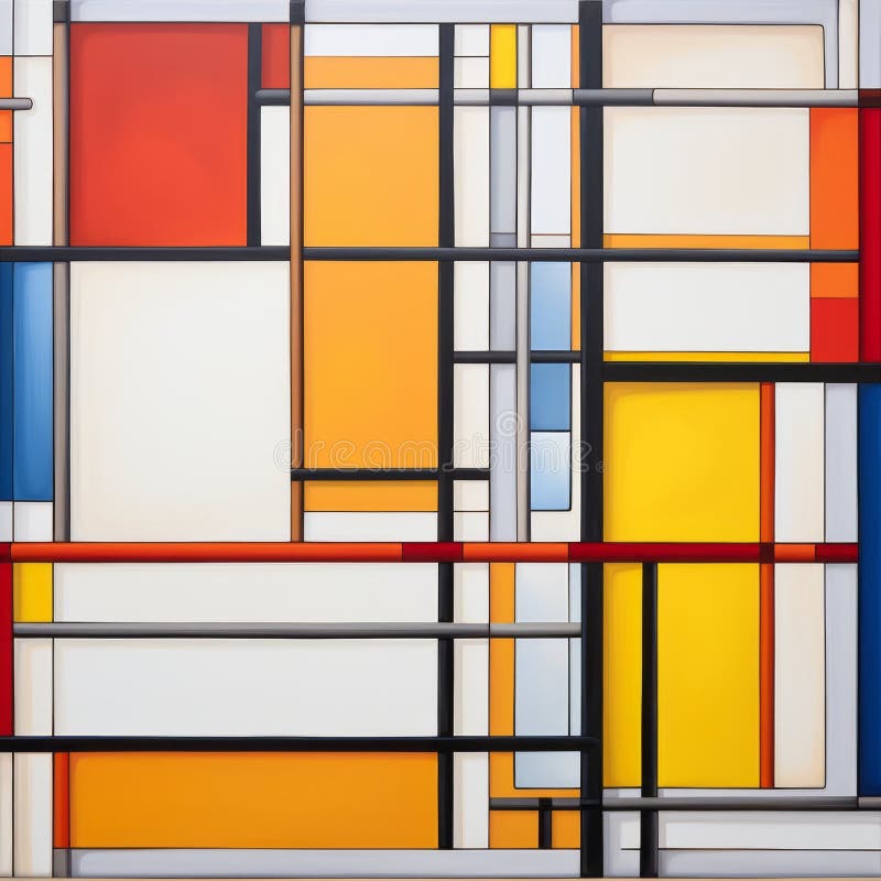 Colorful Complexity: a Modern Painting with Hard Edge Style Stock ...