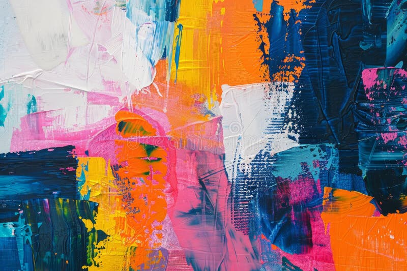 An Abstract Painting Featuring a Vivid Array of Colors, Creating a ...