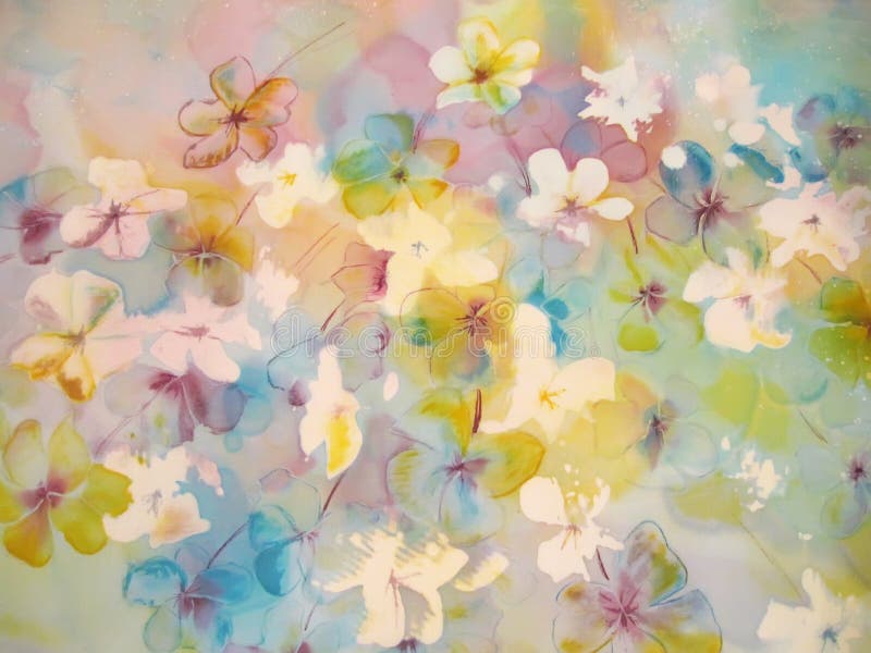 Abstract Painting of Flowers. Stock Illustration - Illustration of ...