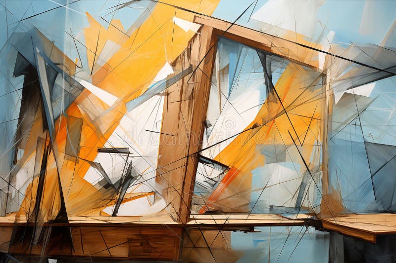 An Abstract Painting Full of Tension Stock Illustration - Illustration ...