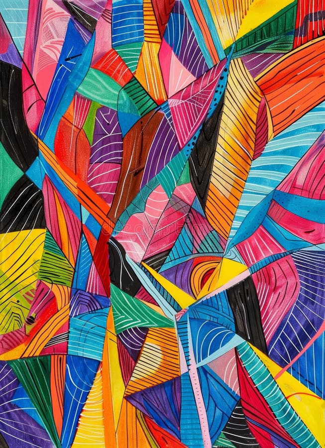 Abstract Painting Geometric Lines Create Art Chicken Lines, Life ...