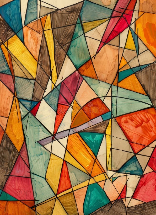 Abstract Painting Geometric Lines Create Art Chicken Lines, Life ...