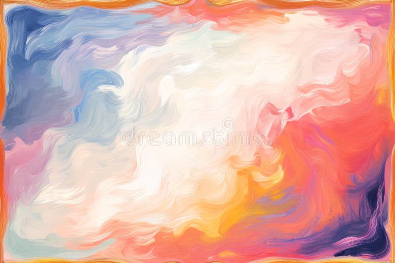 An Abstract Painting with a Gold Frame Stock Illustration ...