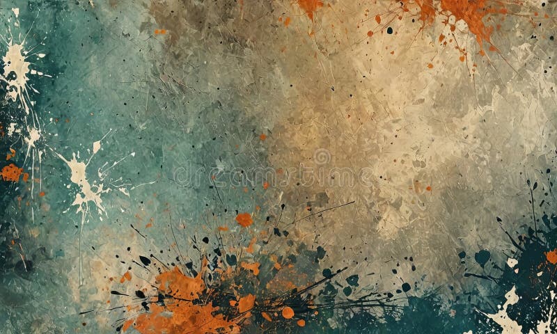 Abstract Painting with Gradient Background Transitioning from Blue To ...