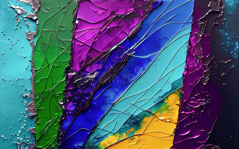 Abstract Painting of Impasto Paintings with a Thick Layer of Multi ...