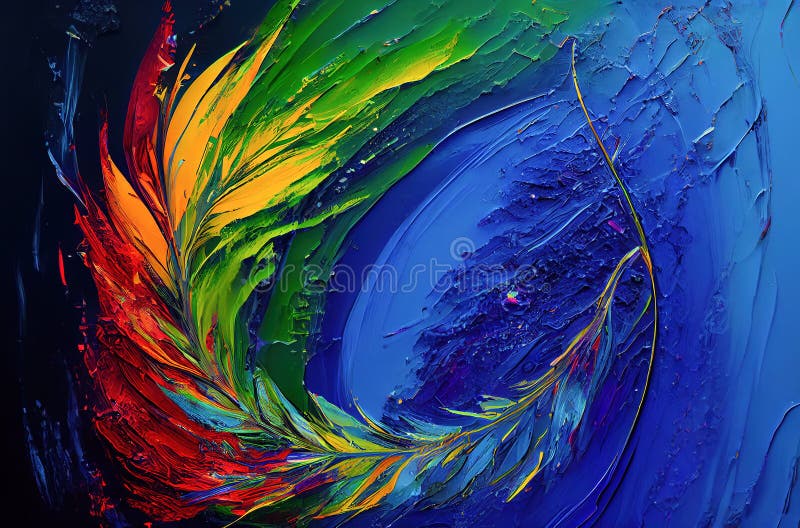 Abstract Painting of Impasto Paintings with a Thick Layer of Multi ...