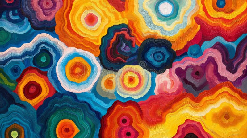 Concentric - an Abstract Painting Stock Illustration - Illustration of ...
