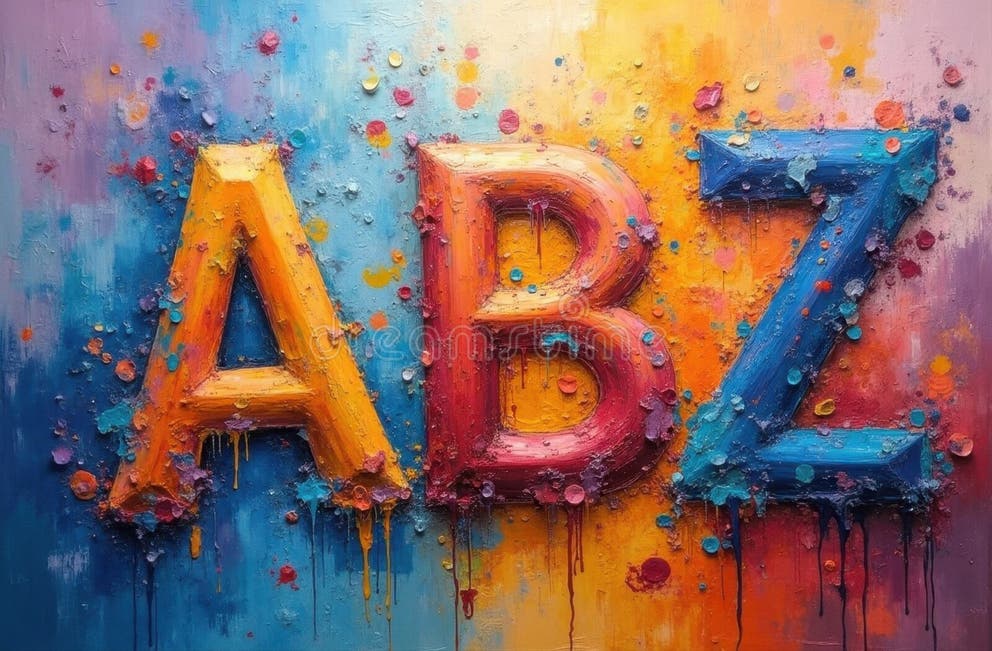 Abstract Painting of Letters Stock Illustration - Illustration of ...
