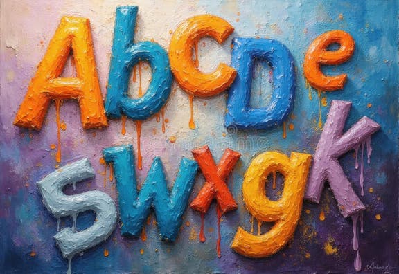Abstract Painting of Letters Stock Illustration - Illustration of ...