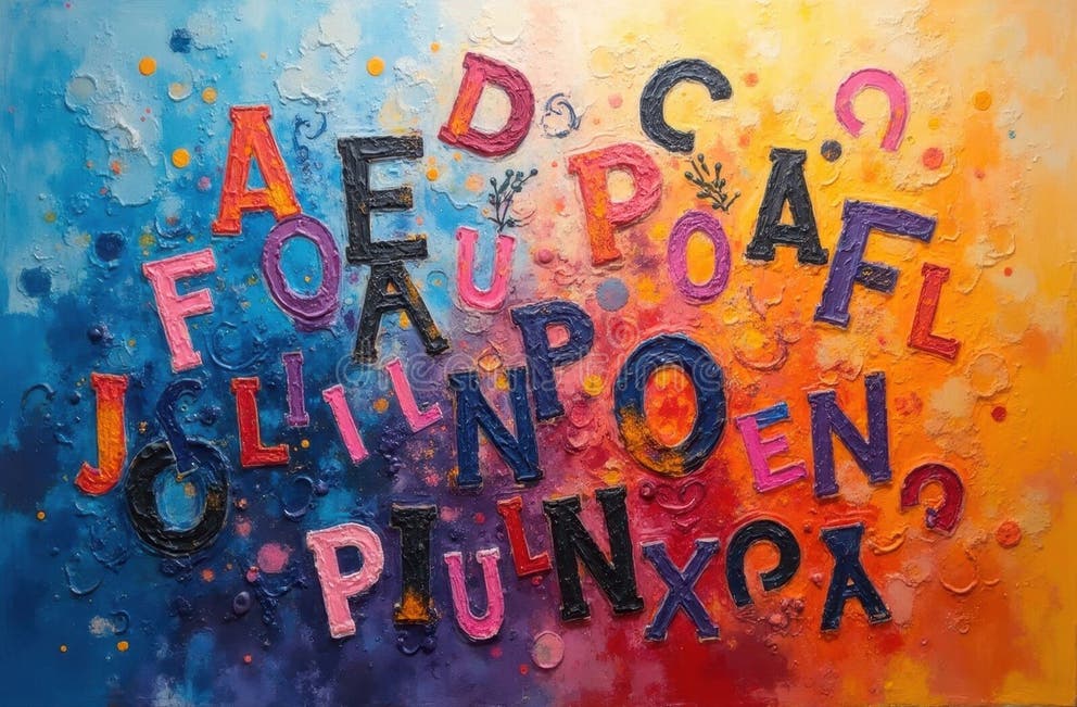 Abstract Painting of Letters Stock Illustration - Illustration of ...