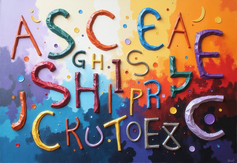 Abstract Painting of Letters Stock Illustration - Illustration of ...