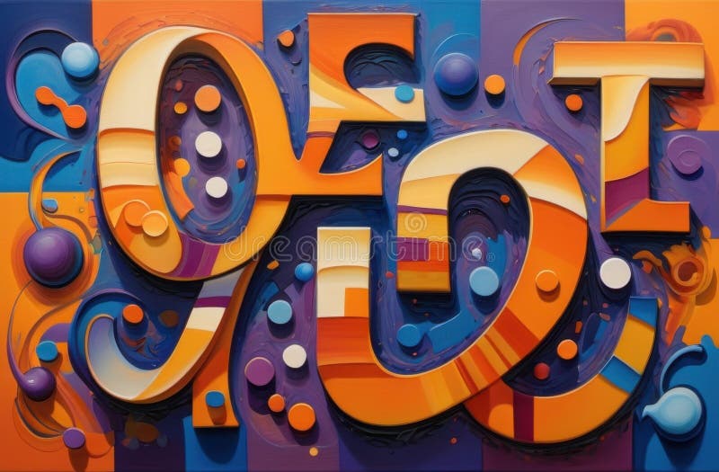 Abstract Painting of Letters Stock Illustration - Illustration of ...