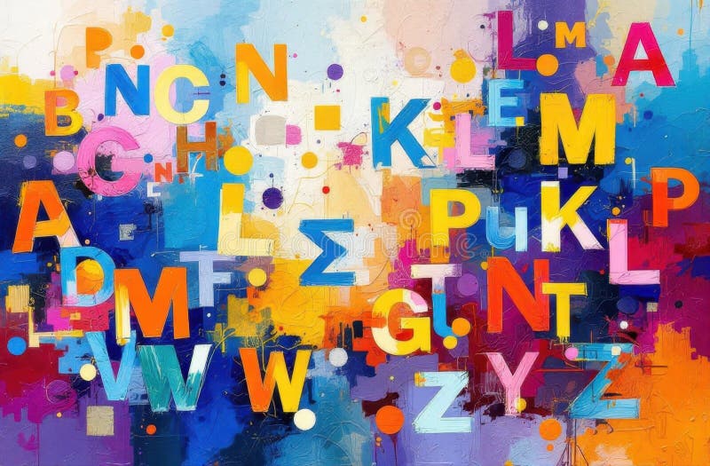 Abstract Painting of Letters Stock Illustration - Illustration of ...
