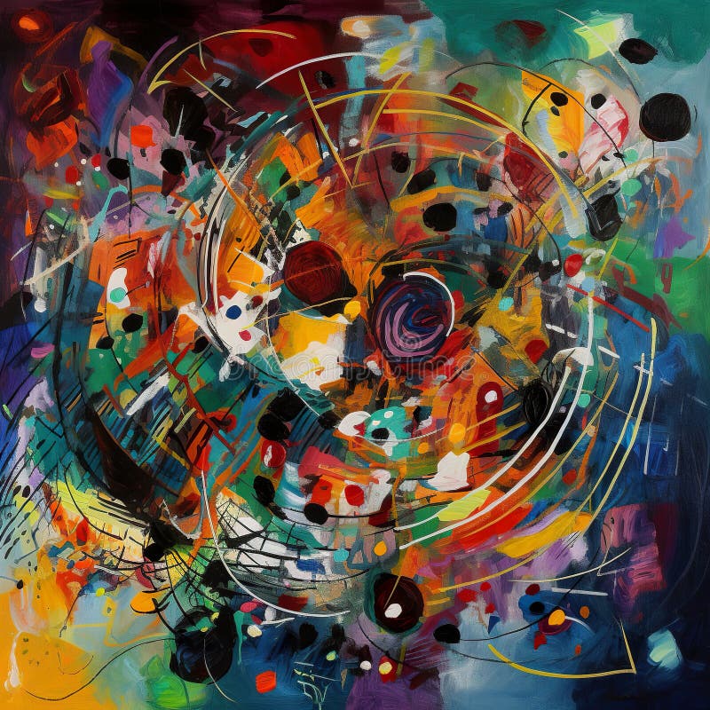 An Abstract Painting with Lots of Different Colors. AI Generative Image ...