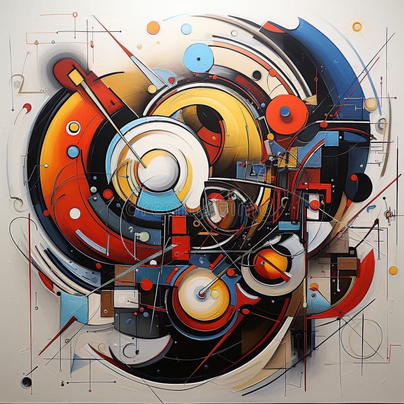 An Abstract Painting that is Made Up of Different Shapes and Sizes ...