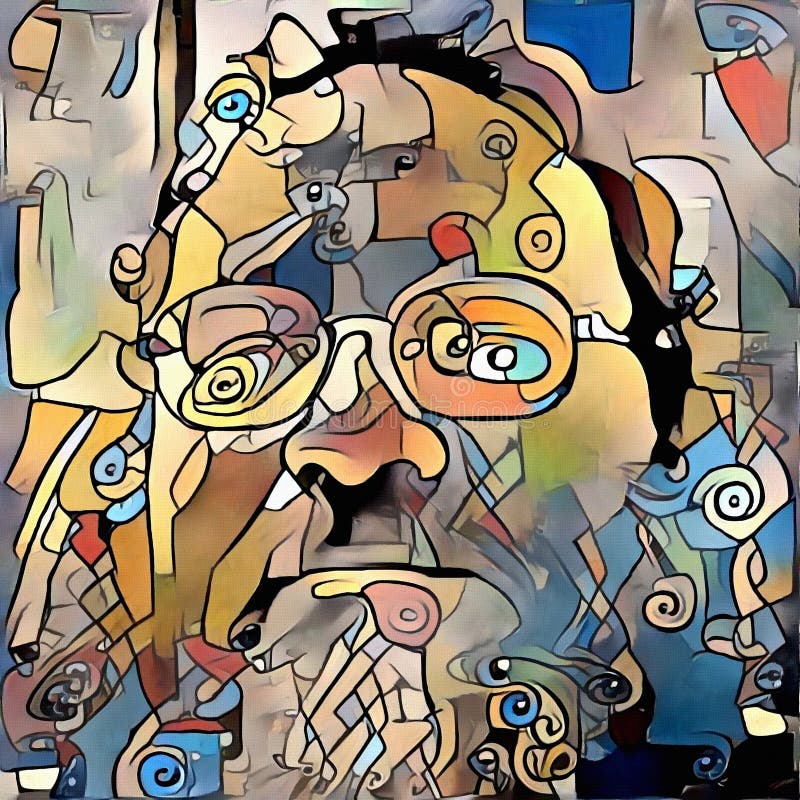 Abstract Painting. Man with Beard Portrait Stock Illustration ...