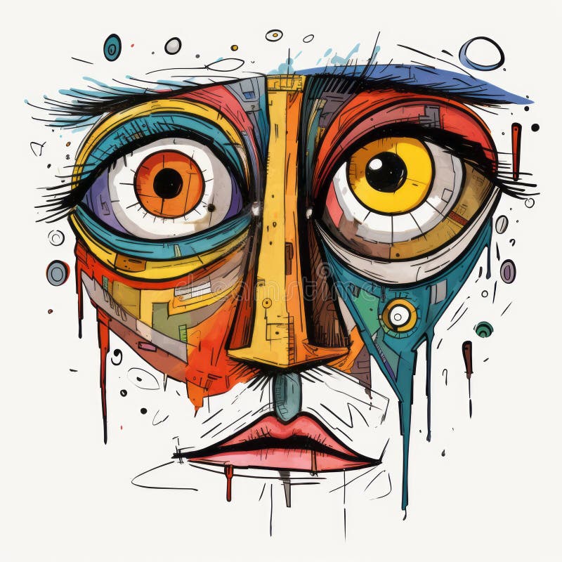 Colorful Cartoon Stripes A Surrealistic And Abstract Ink Art