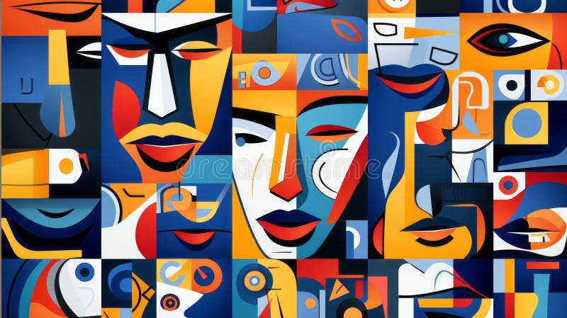 Painting Many Faces Stock Illustrations – 95 Painting Many Faces Stock ...