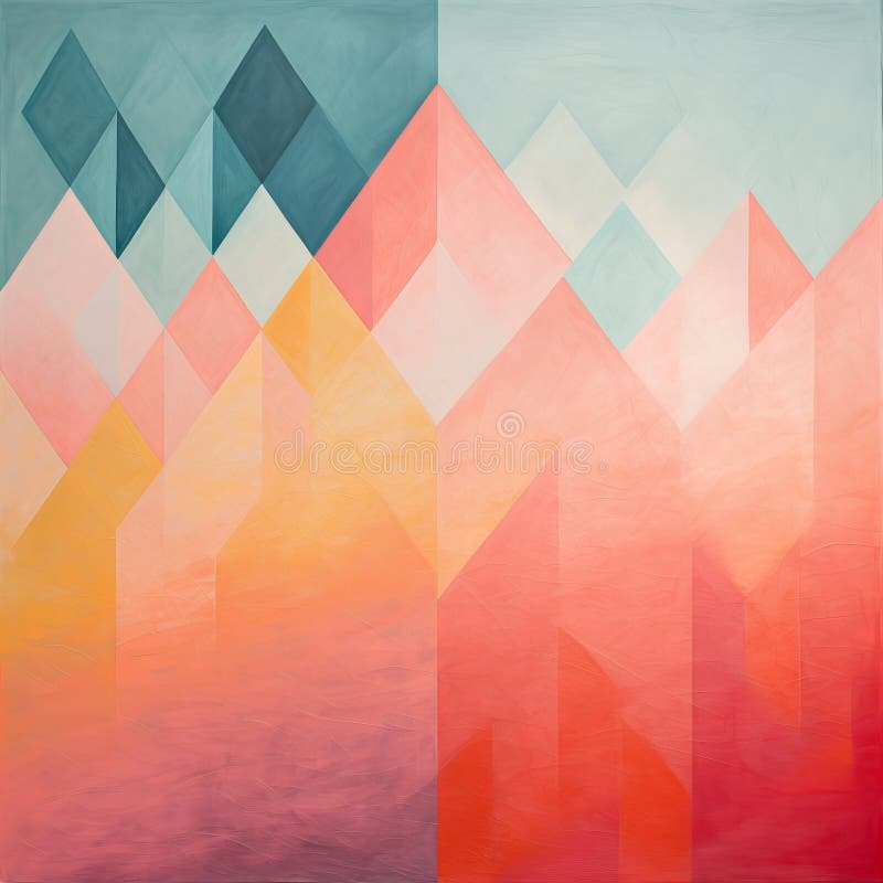 Abstract Painting of Moving Mountains and Triangles in Soft Gradients ...