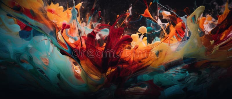 An Abstract Painting with Multiple Colors of Paint. AI Generative Image ...