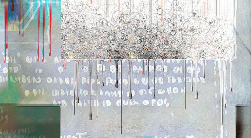 Abstract Painting with Mystic Symbols Stock Illustration - Illustration ...