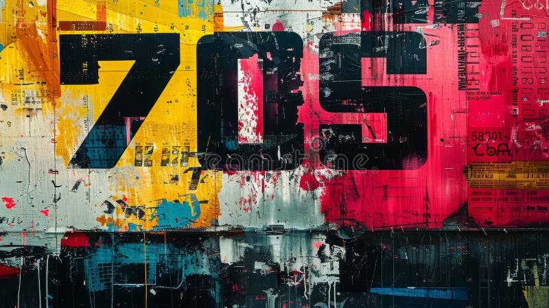 Abstract Painting with Numbers Stock Photo - Image of visual, design ...