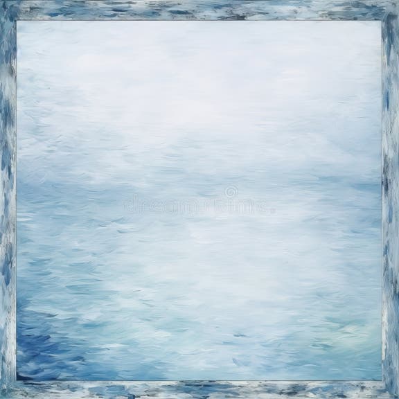 An Abstract Painting of the Ocean with a Blue Frame Stock Illustration ...