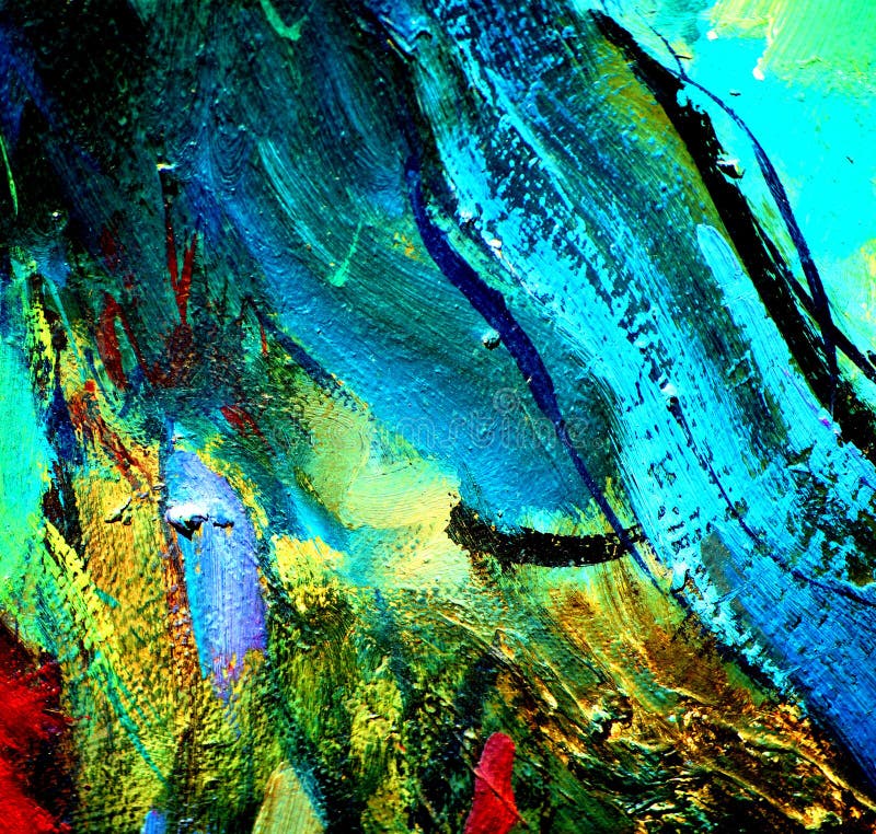 Abstract Chaotic Painting by Oil on Canvas, Illustration, Backg Stock ...