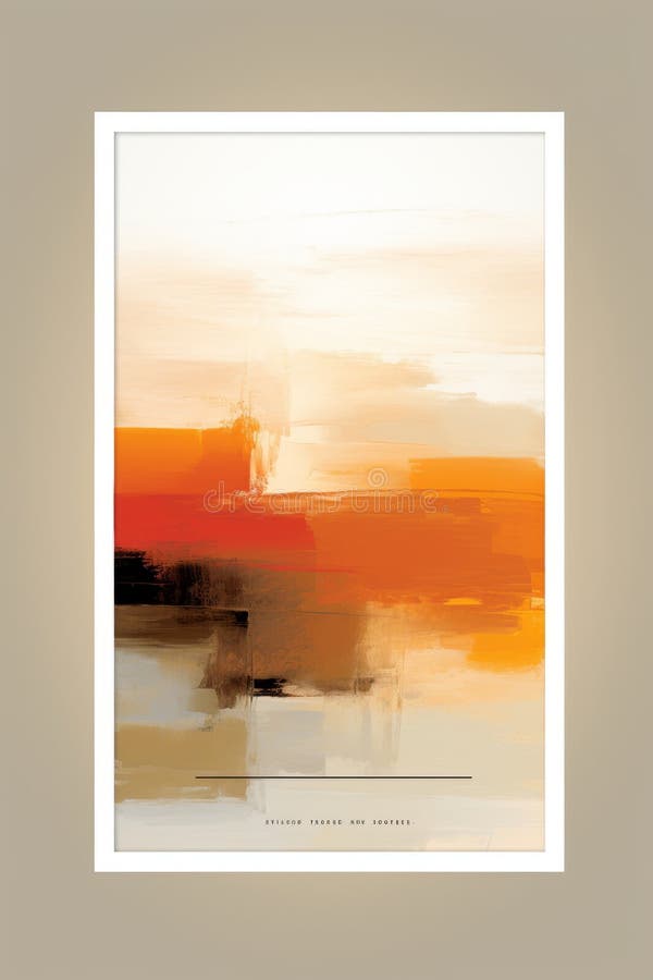 An Abstract Painting with Orange and White Colors Stock Illustration ...