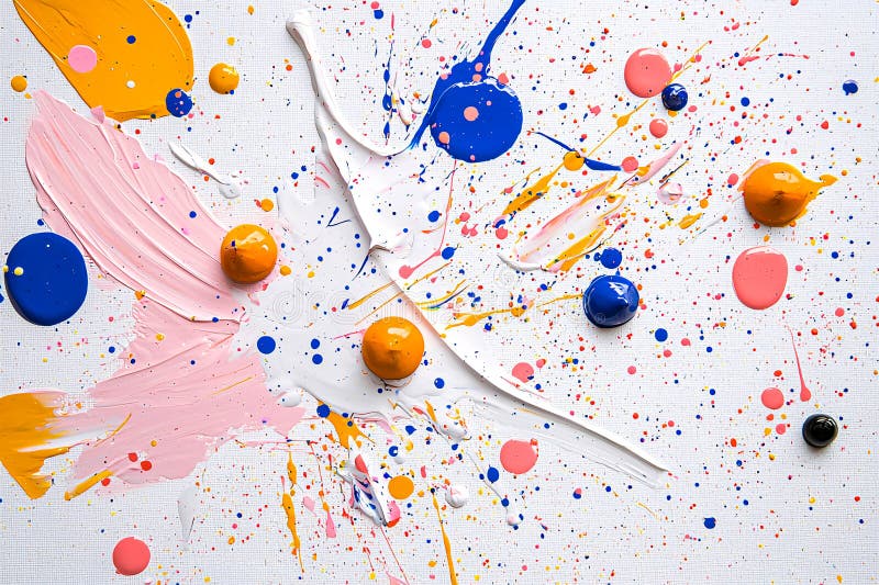 An Abstract Painting in Progress with Bold Brush Strokes and Vivid ...