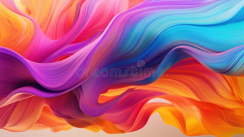 An Abstract Painting of a Rainbow Colored Wave Stock Photo - Image of ...