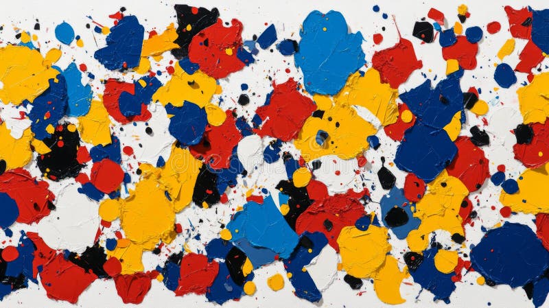 Abstract Painting Red Blue Yellow Black White Stock Illustration ...