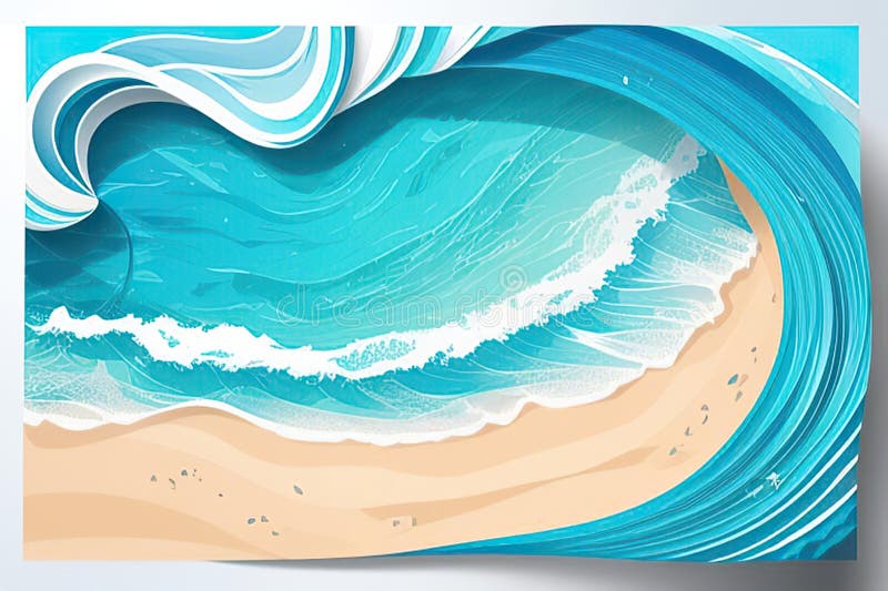 Abstract Painting of the Sea and Beach 12-6-2024 Stock Illustration ...