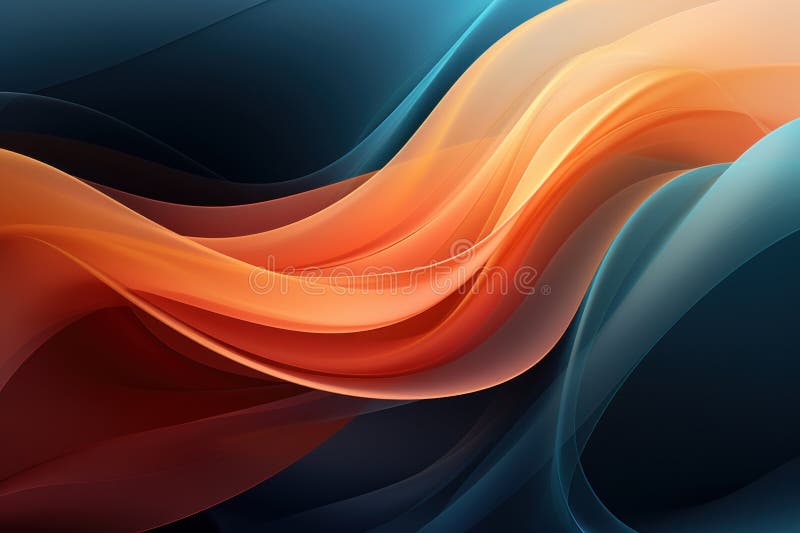 Abstract Painting with Smooth Orange and Blue Gradients Stock Image ...