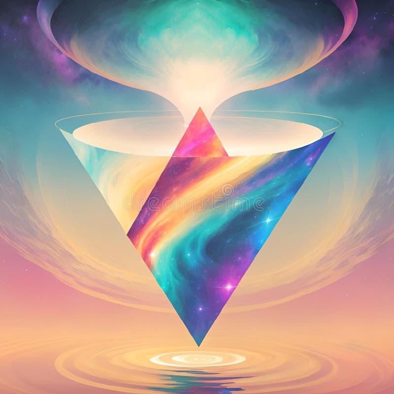 An Abstract Painting with Space and Stars Above it with an Open ...