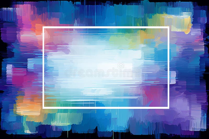 Abstract Painting with a Square Frame on a Black Background Stock ...