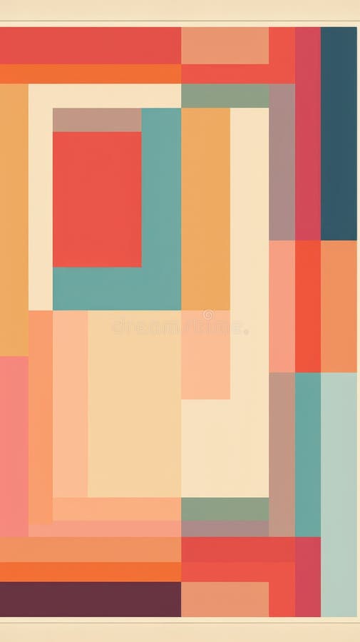 An Abstract Painting with Squares and Rectangles Stock Illustration ...