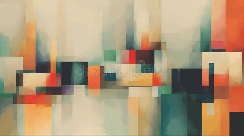 Envy in Colorful Squares: an Abstract Minimalism Painting Stock ...