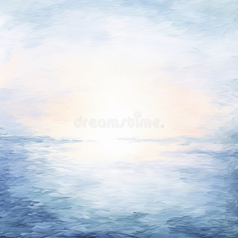 An Abstract Painting of the Sun Setting Over the Ocean Stock ...