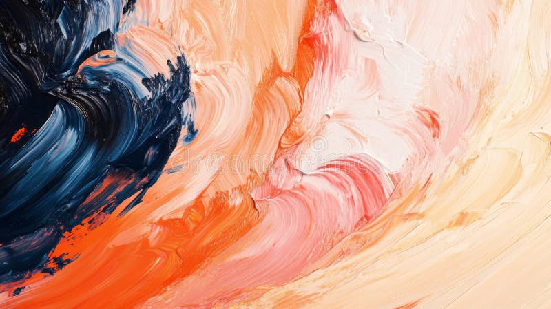 Abstract Painting Swirls of Orange Blue and White Stock Illustration ...