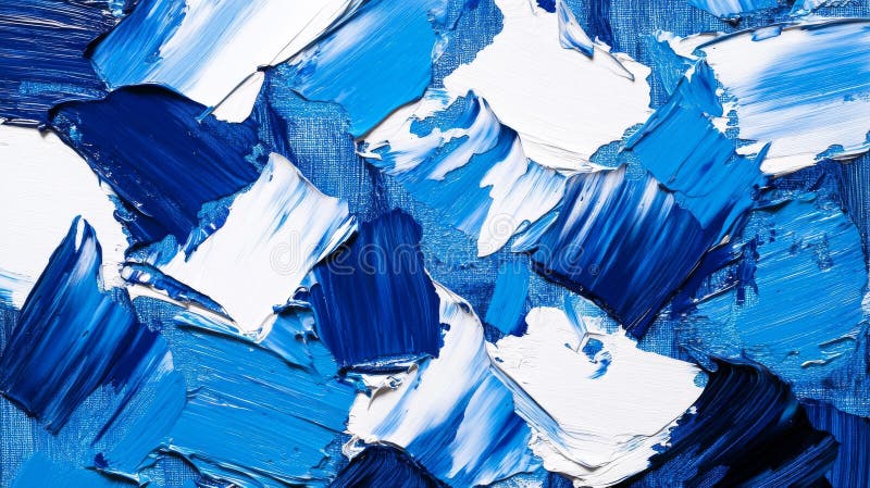 Abstract Painting with a Textured Deep Blue Background, Ideal for Wall ...