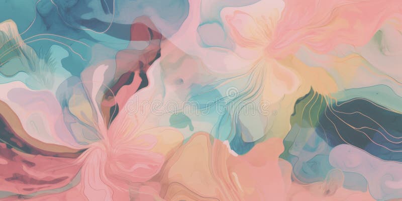 An Abstract Painting of a Variety of Colors. Generative AI Image. Stock ...