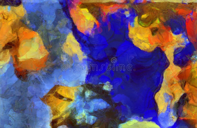 Abstract Painting in Vivid Colors Stock Illustration - Illustration of ...