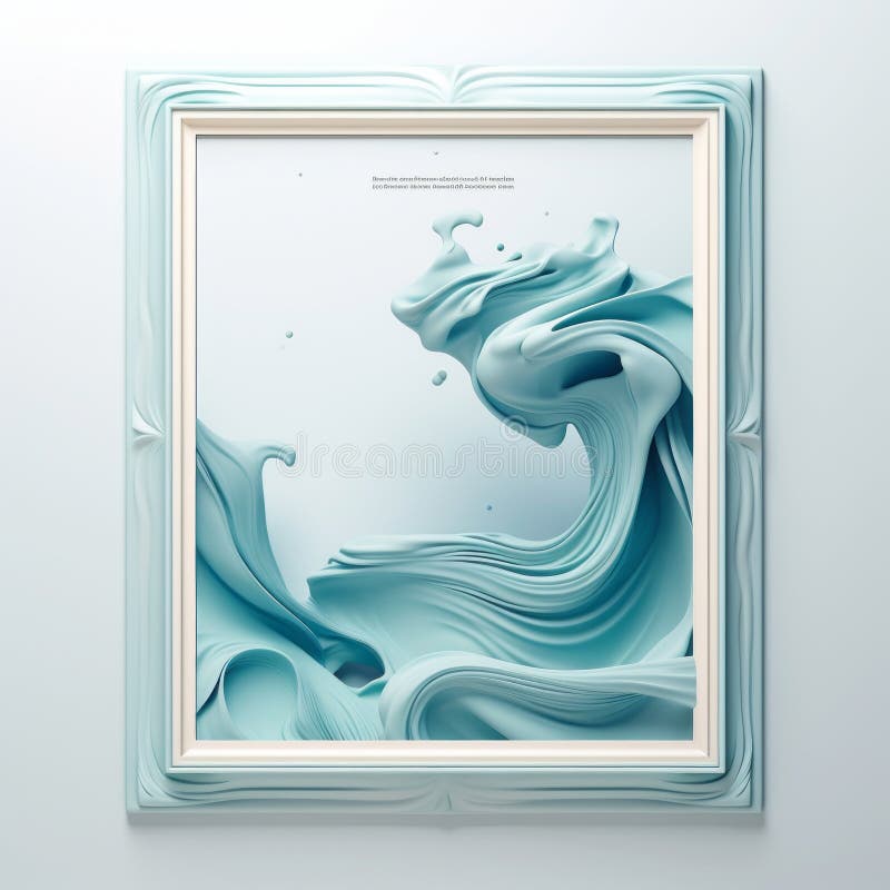 An Abstract Painting of a Wave in a Frame Stock Illustration ...