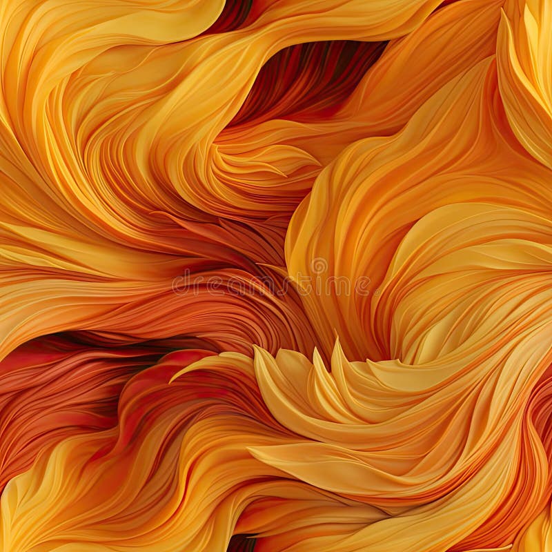 Abstract Painting with Wavy Patterns in Flaming Orange (tiled Stock ...