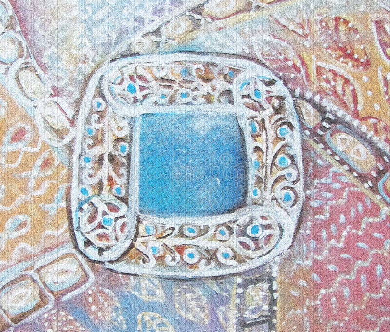 Abstract Painting Windmill, Window in the Sky, Frame Pattern. Stock ...