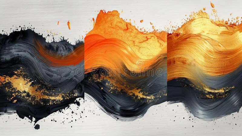 The Abstract Paintings are a Set of Three. the Images Were Created ...