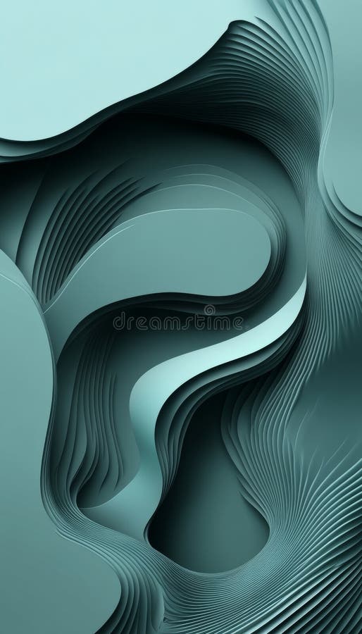 Abstract Pale Green 3D Low-Profile Seamless Wave Texture Pattern ...